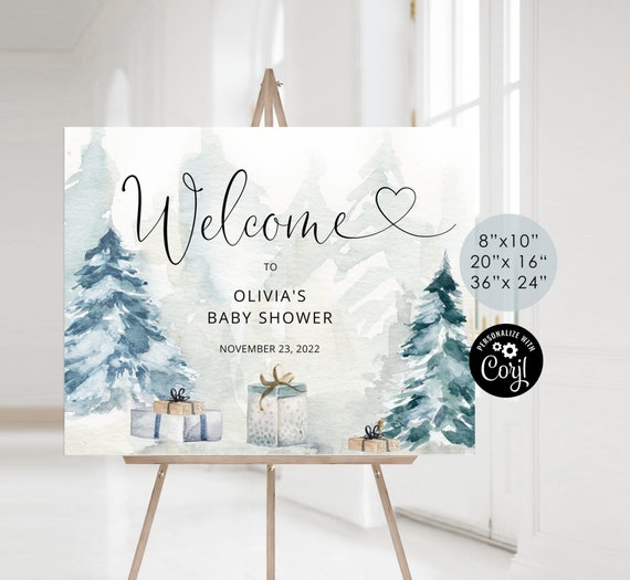 Baby It's Cold Outside Welcome Sign. Editable Winter Baby - Etsy