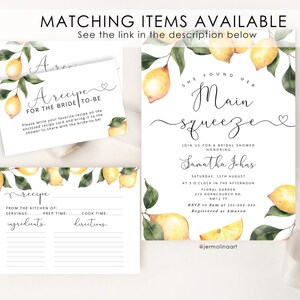 Lemon Wedding Menu Card. Elegant Lemons Menu Card Template. Lemon ...