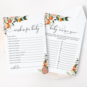 Orange Baby Shower Games Bundle. A Little Cutie Baby Shower Games ...