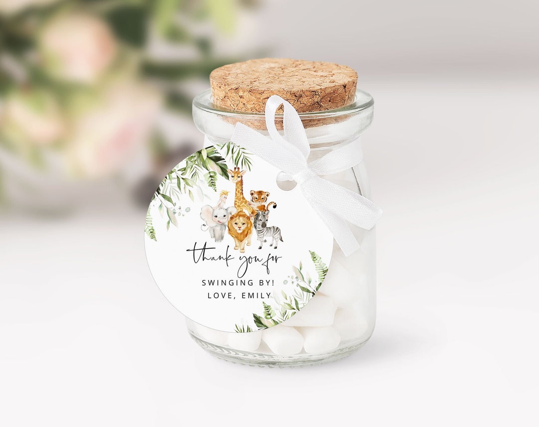 Safari Favor Tag Template. Editable Safari Thank You for Swinging by ...