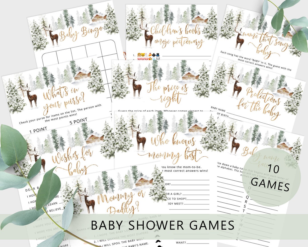 Winter Baby Shower Games Bundle. Baby It's Cold Outside Baby Shower ...