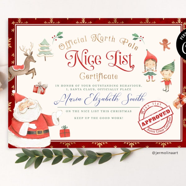 Nice List Card - Etsy