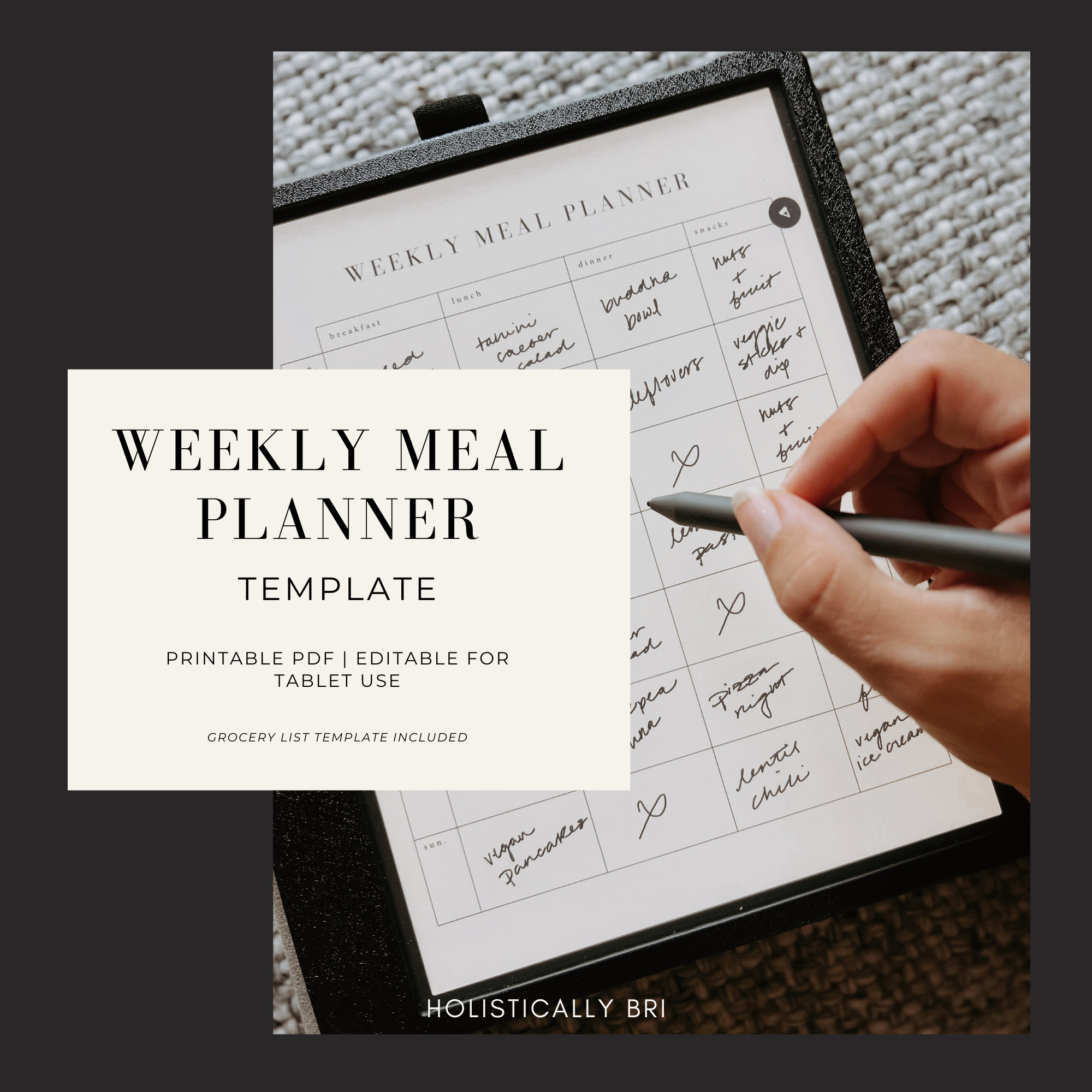 PRINTABLE, DIGITAL Meal Planner | Meal Planner Template | Simple Meal ...