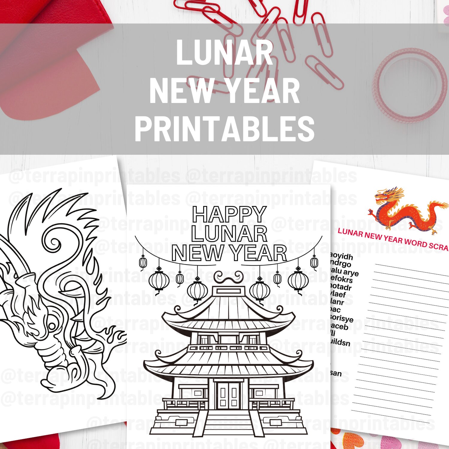 Lunar New Year, Chinese New Year 2024, Year of the Dragon Printable ...
