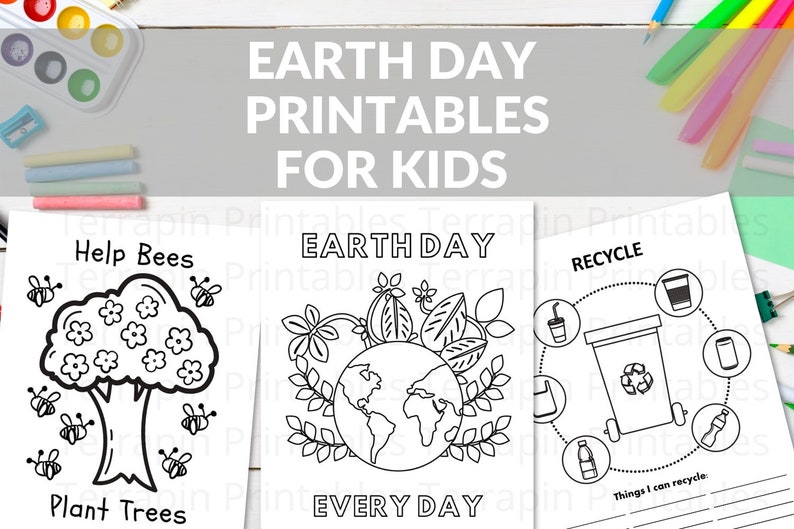 Earth Day Printable for Kids, Earth Day Every Day Coloring Pages ...