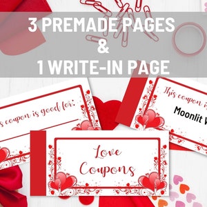 Love Coupons, Valentine's Day Coupon Book Printable, Love Coupon Book ...
