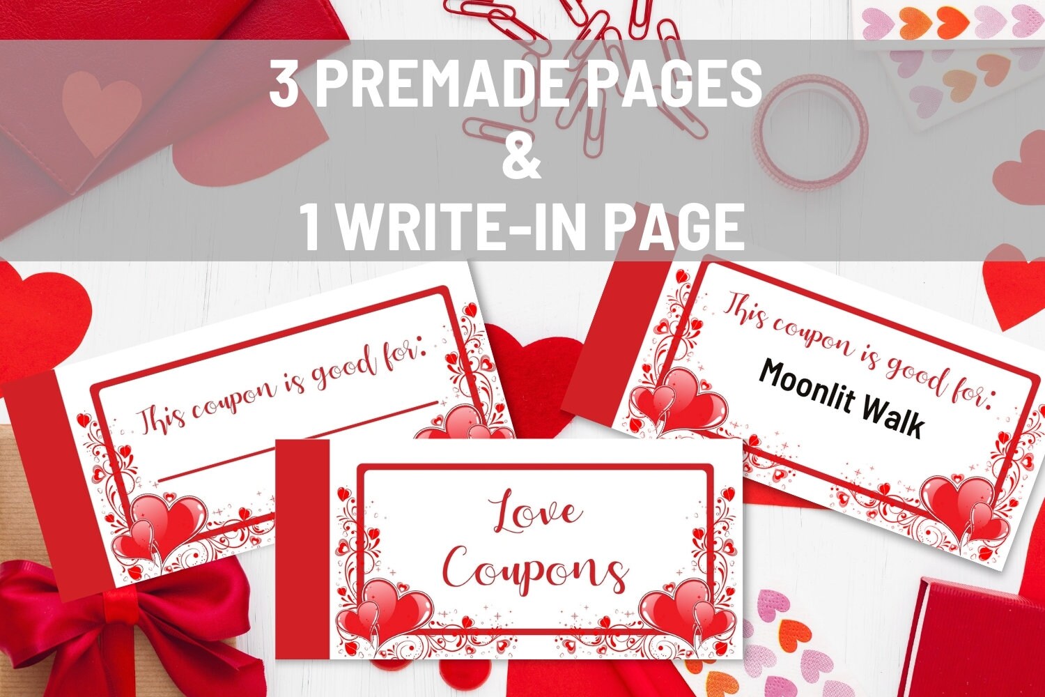 Love Coupons, Valentine's Day Coupon Book Printable, Love Coupon Book ...