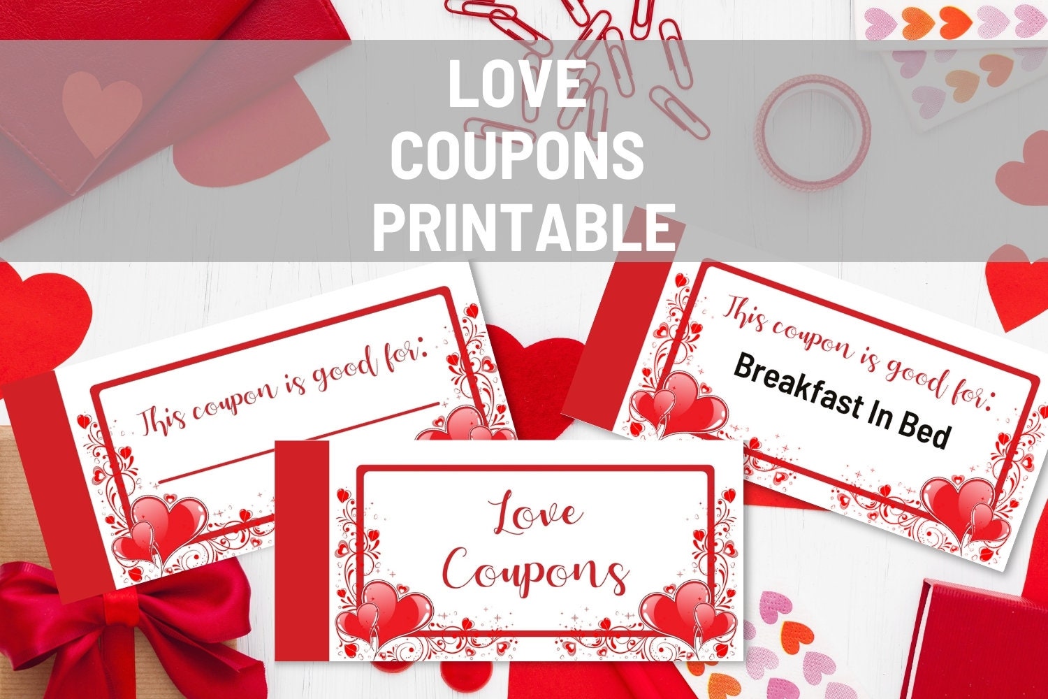 Love Coupons, Valentine's Day Coupon Book Printable, Love Coupon Book ...