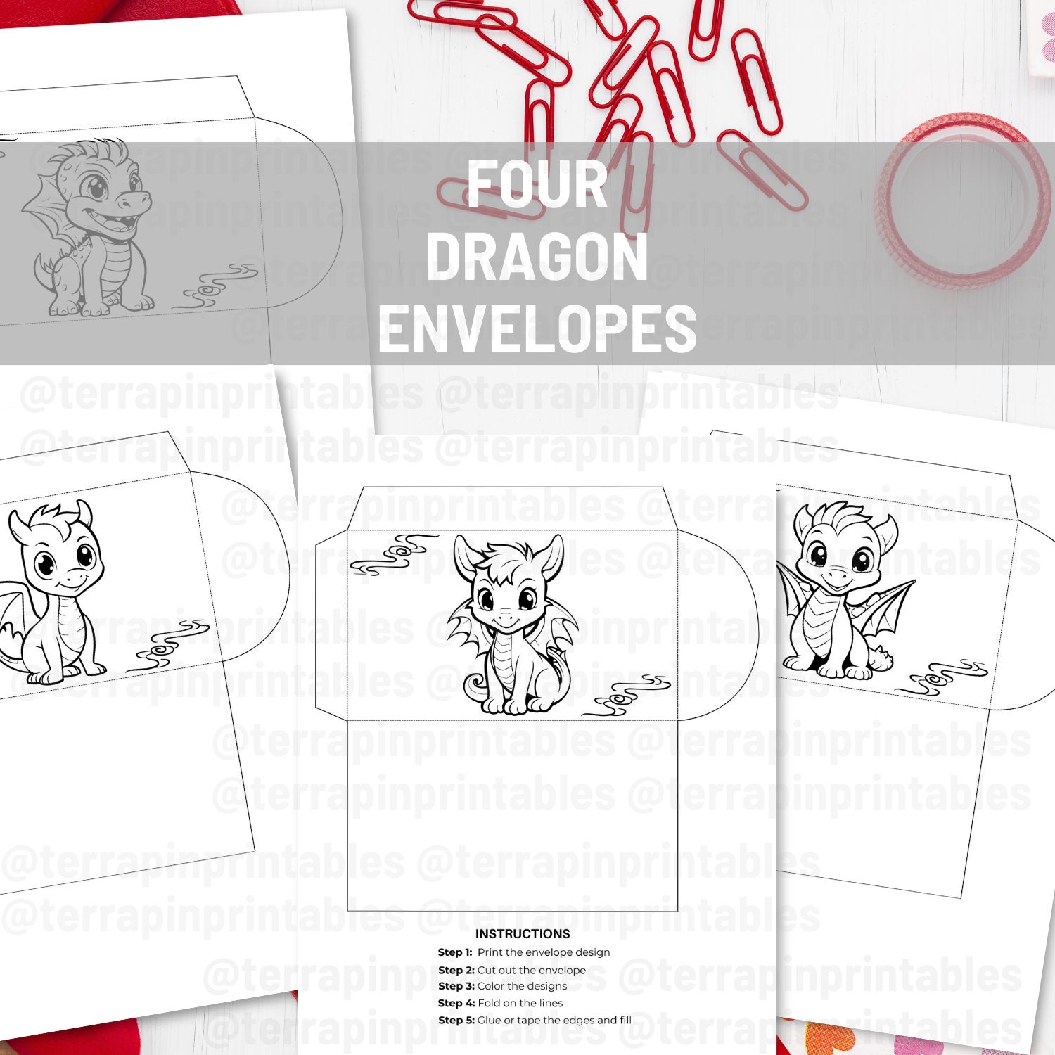 Lunar New Year, Chinese New Year 2024, Year of the Dragon Printable ...