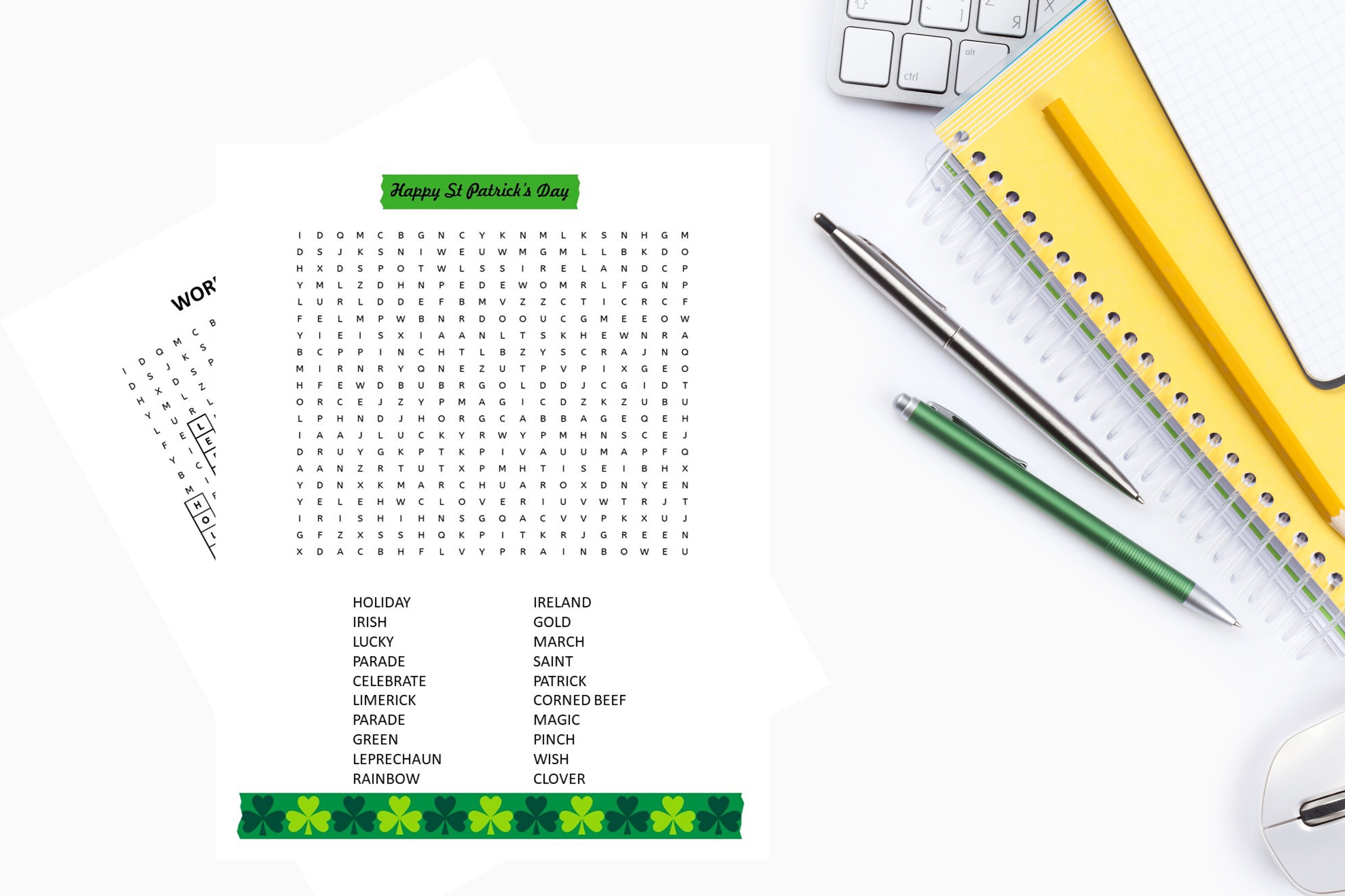 St. Patrick's Day Printable Kids Games & Puzzles, St. Patrick's Day ...
