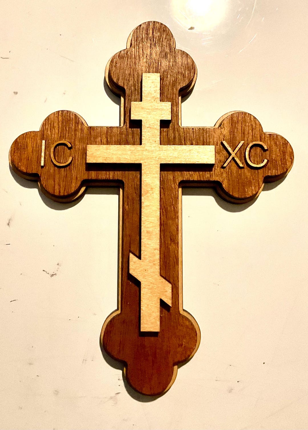 Orthodox Christian Cross. Three Bar Layered Wood - Etsy
