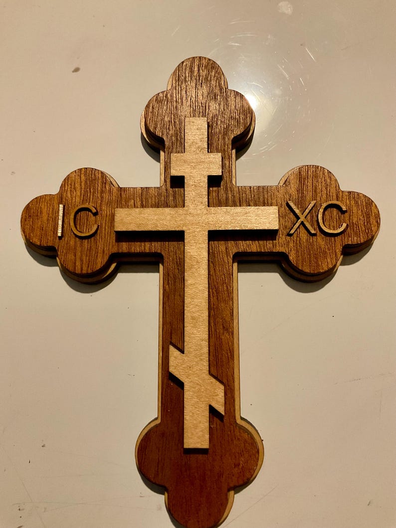 Orthodox Christian Cross. Three Bar Layered Wood - Etsy