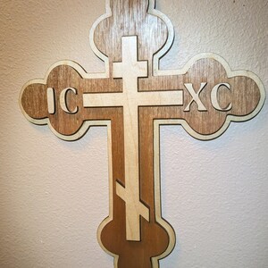 Large Orthodox Christian Cross. Three Bar Layered Wood - Etsy