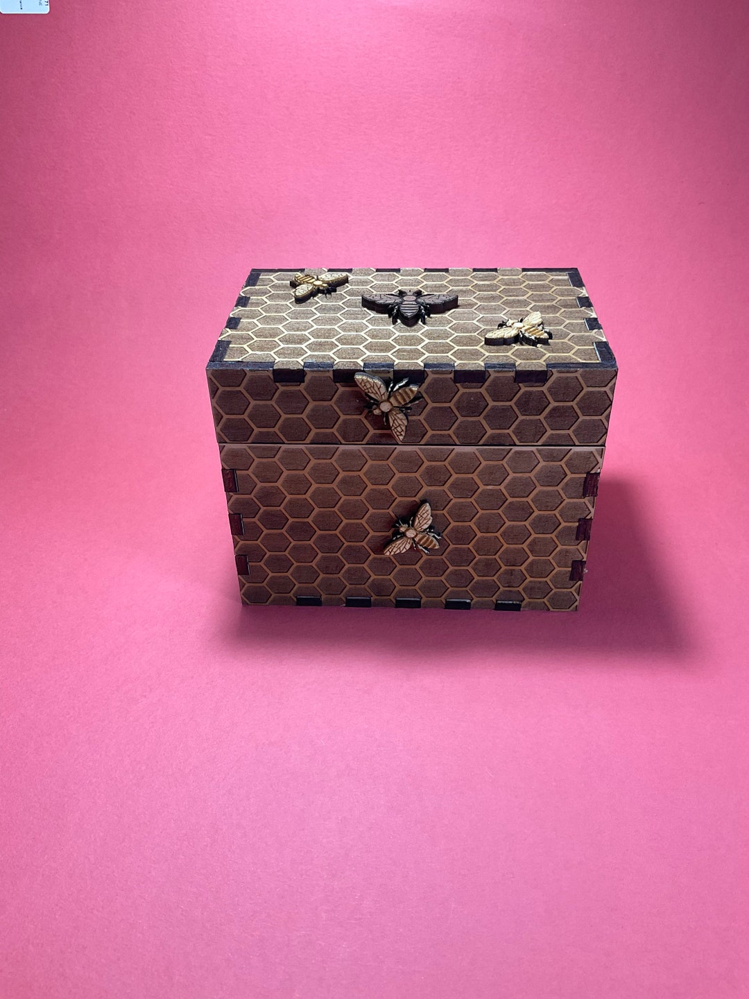 Bee Decor Large Recipe Index Card Engraved Box. Nature Lovers Box ...