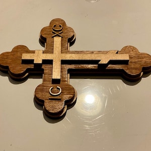 Orthodox Christian Cross. Three Bar Layered Wood - Etsy