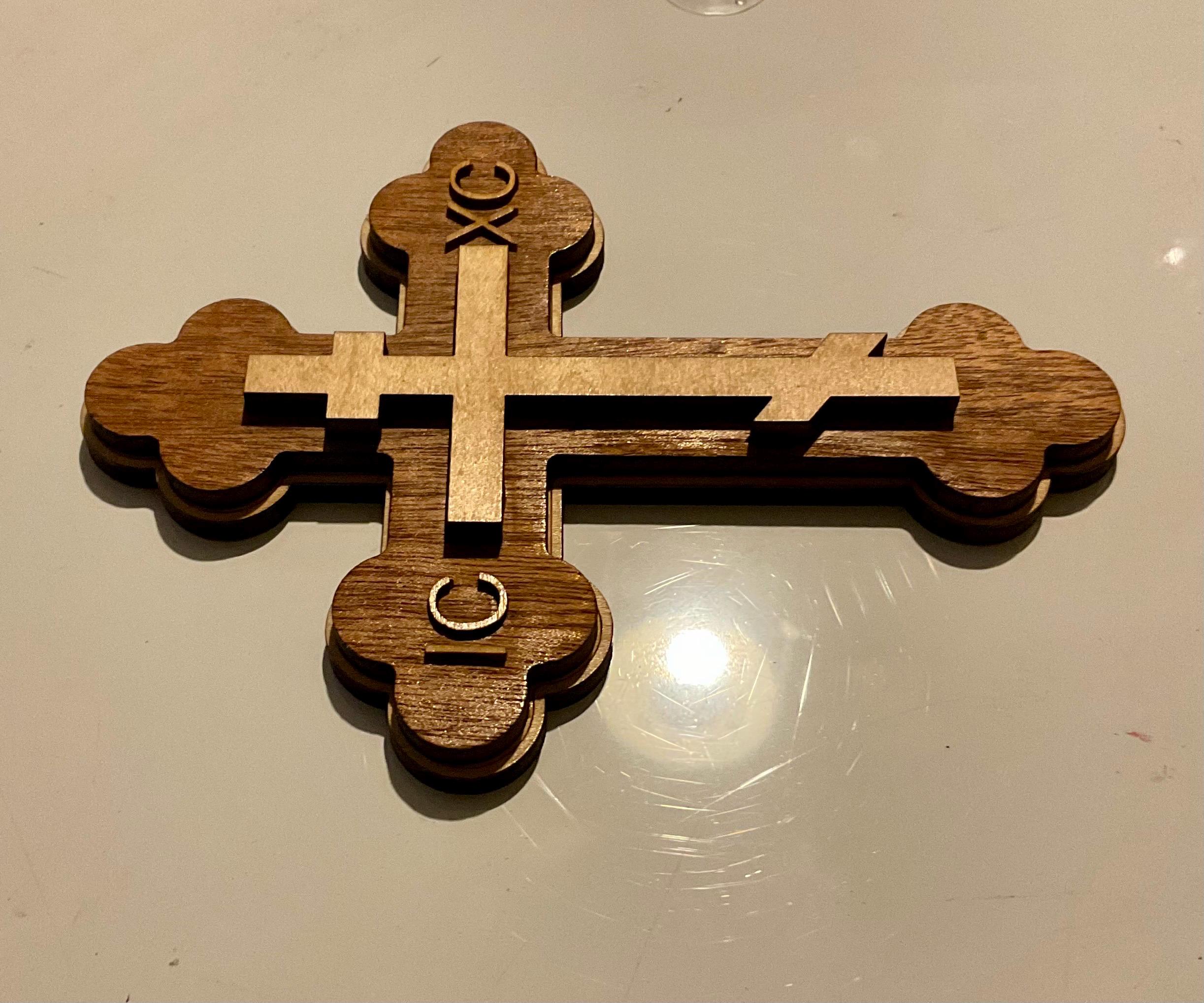 Orthodox Christian Cross. Three Bar Layered Wood - Etsy