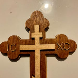 Orthodox Christian Cross. Three Bar Layered Wood - Etsy