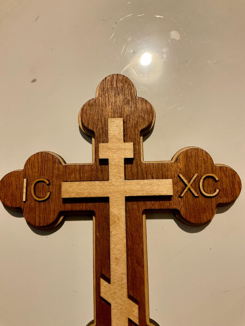 Orthodox Christian Cross. Three Bar Layered Wood - Etsy