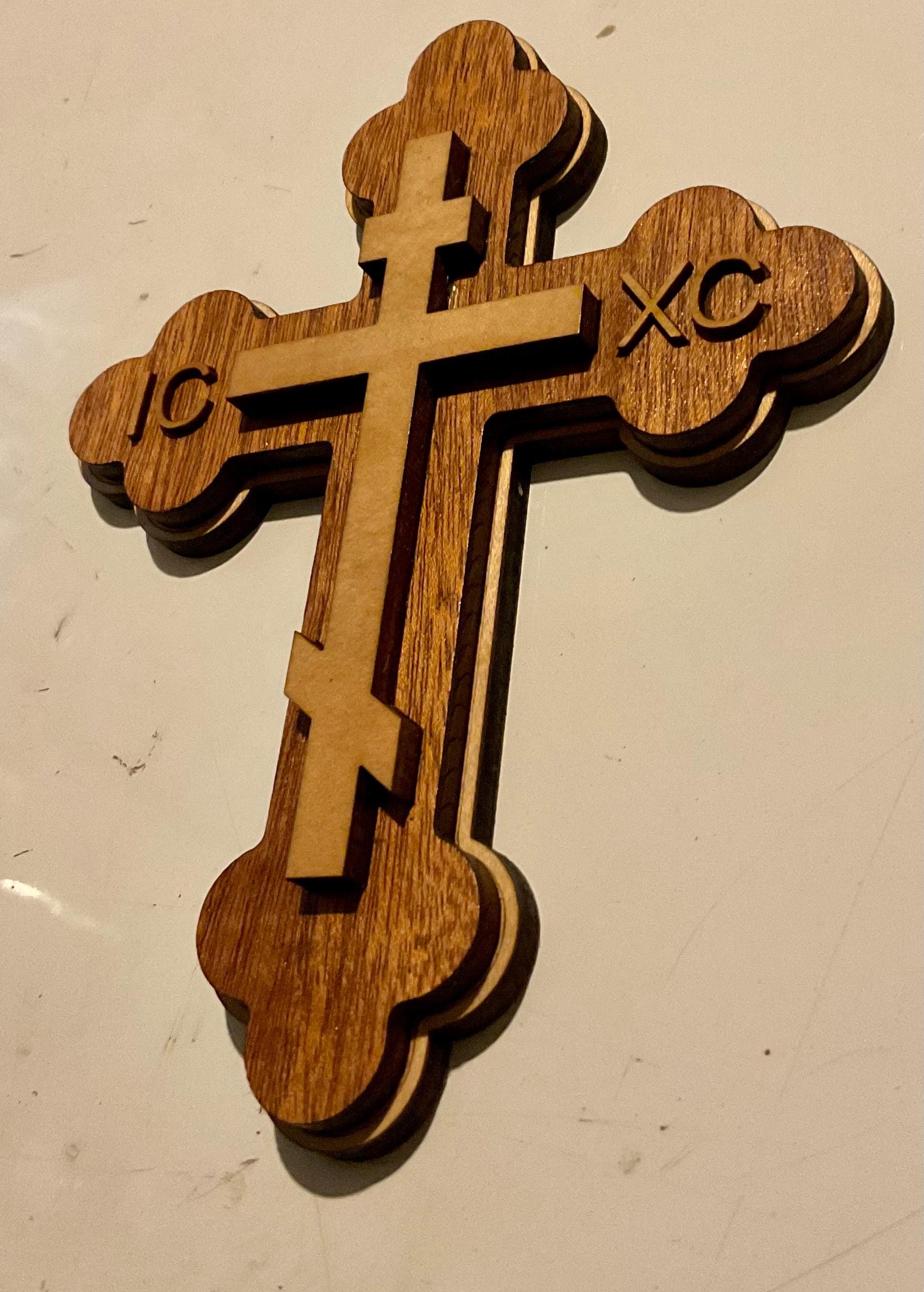 Orthodox Christian Cross. Three Bar Layered Wood - Etsy