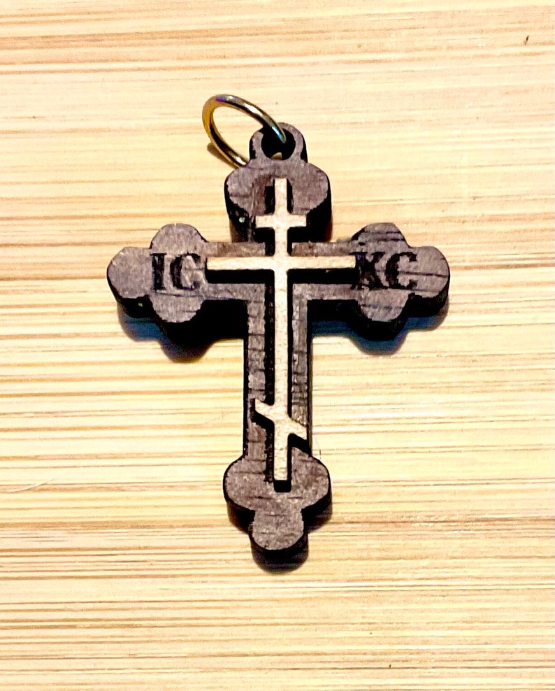 Orthodox Solid Wood Cross Pendant. Serbian Russian - Etsy