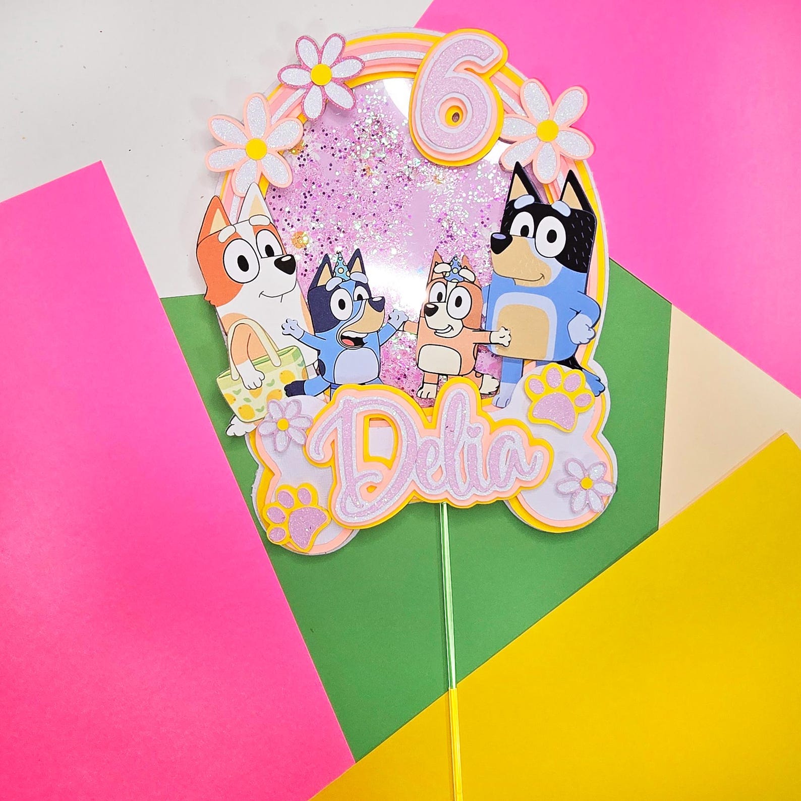 Personalized 3D Glitter Cartoon Cake Toppers for Children's Birthdays ...