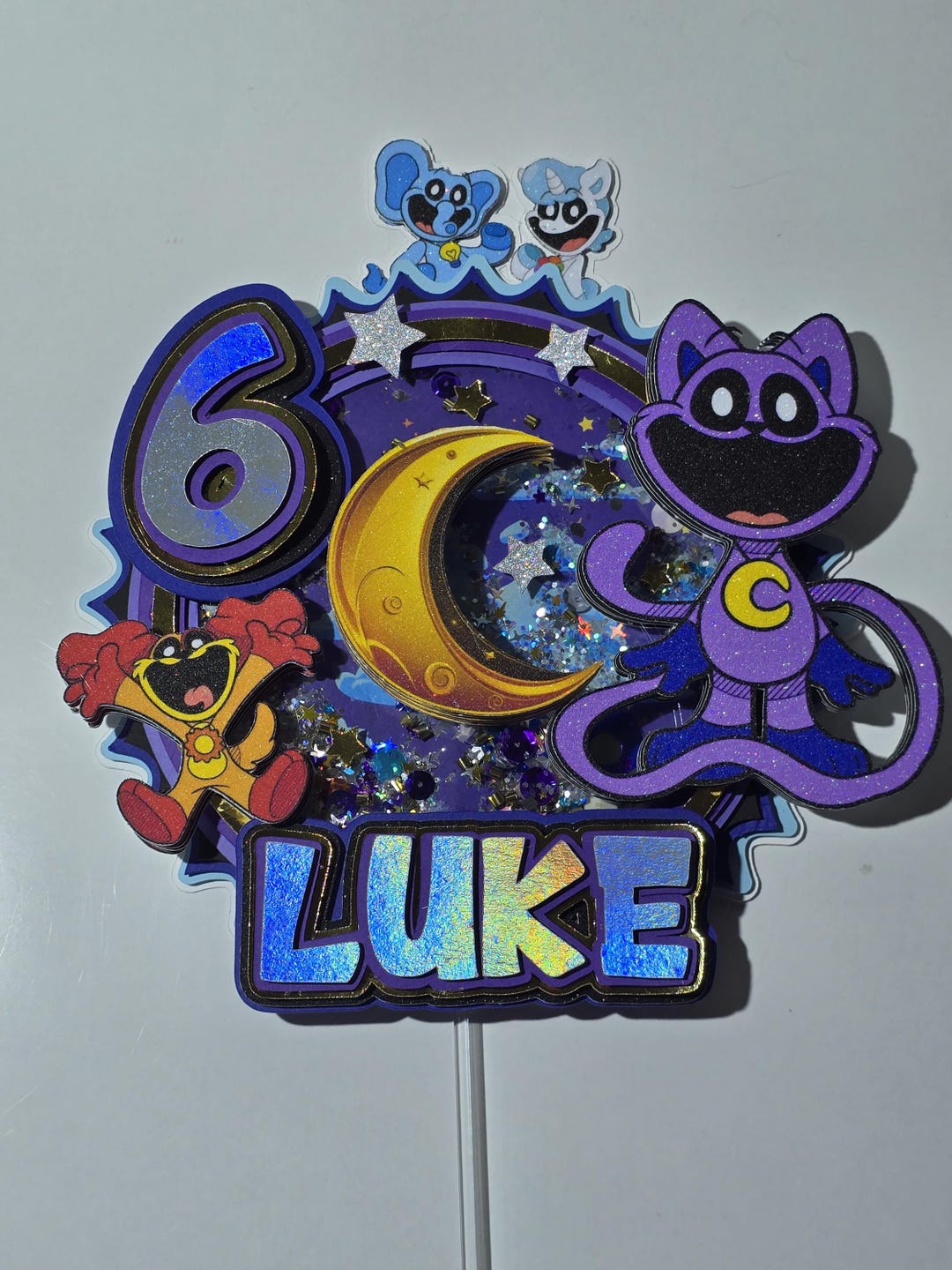 Personalized 3D Glitter Cartoon Cake Toppers for Children's Birthdays ...