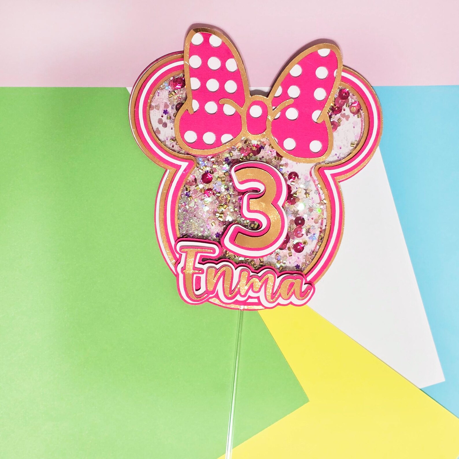 Personalized 3D Glitter Cartoon Cake Toppers for Children's Birthdays ...