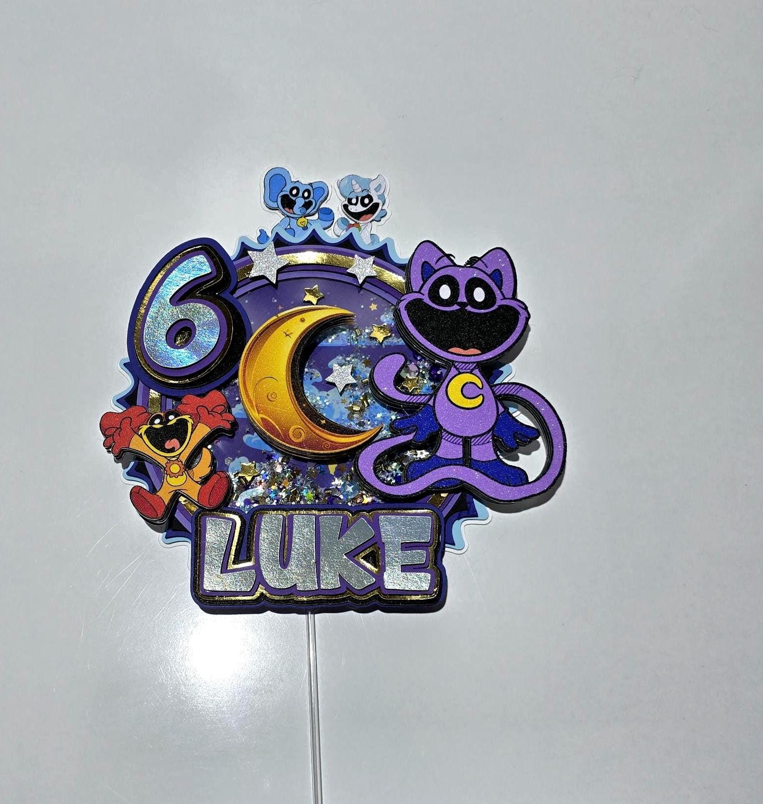 Personalized 3D Glitter Cartoon Cake Toppers for Children's Birthdays ...