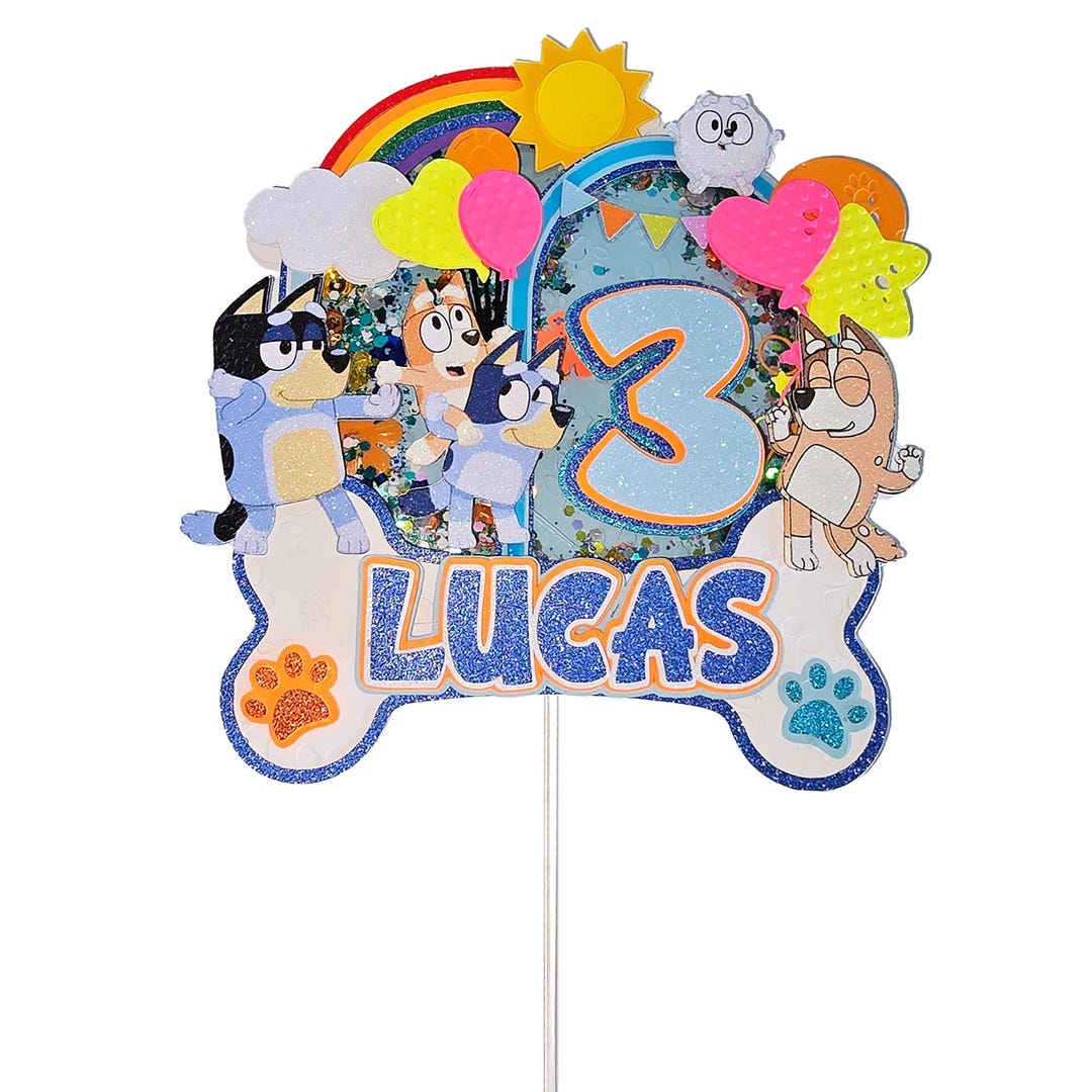 Personalized 3D Glitter Cartoon Cake Toppers for Children's Birthdays ...