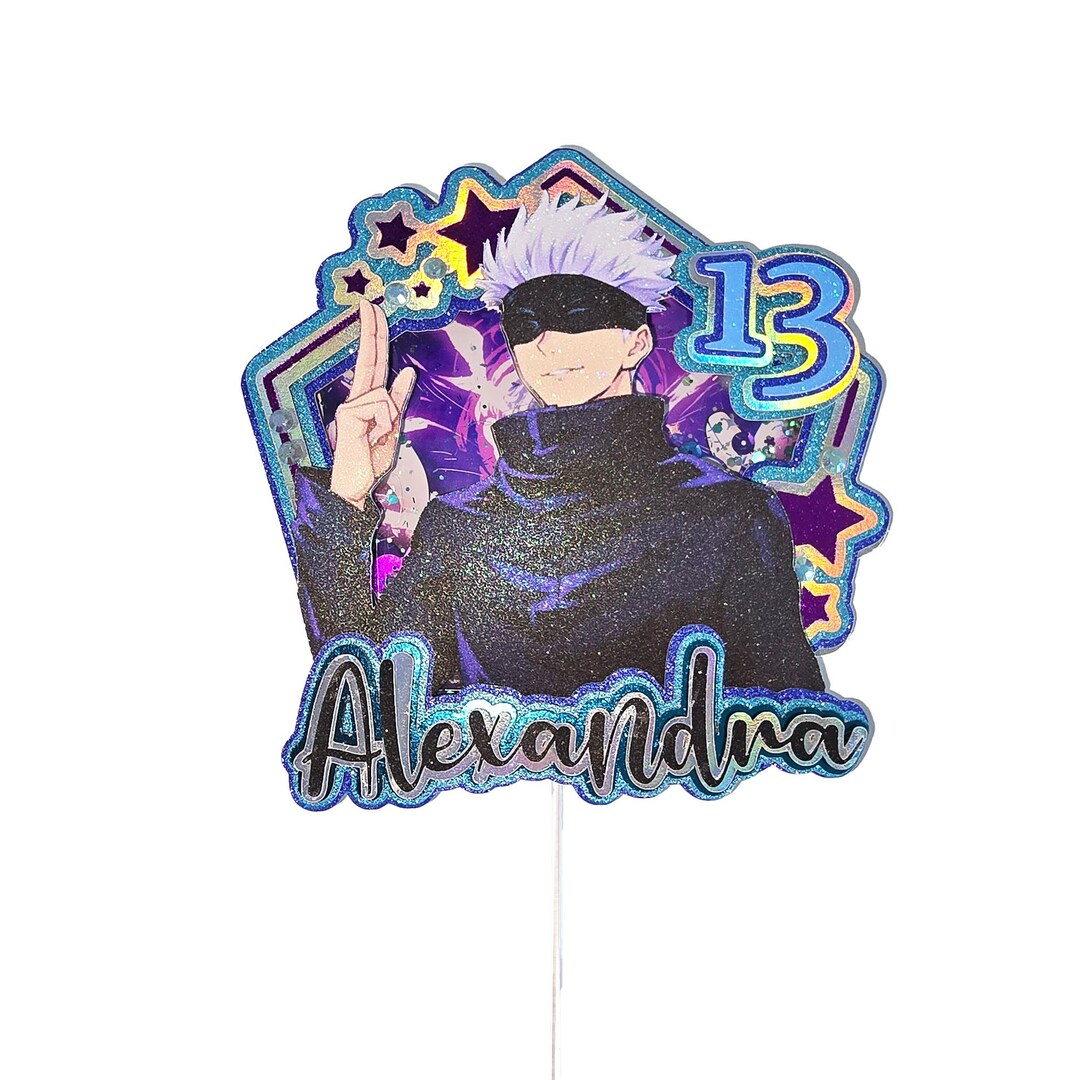 Personalized 3D Glitter Light up Cake Toppers for Birthday (gojo) - Etsy