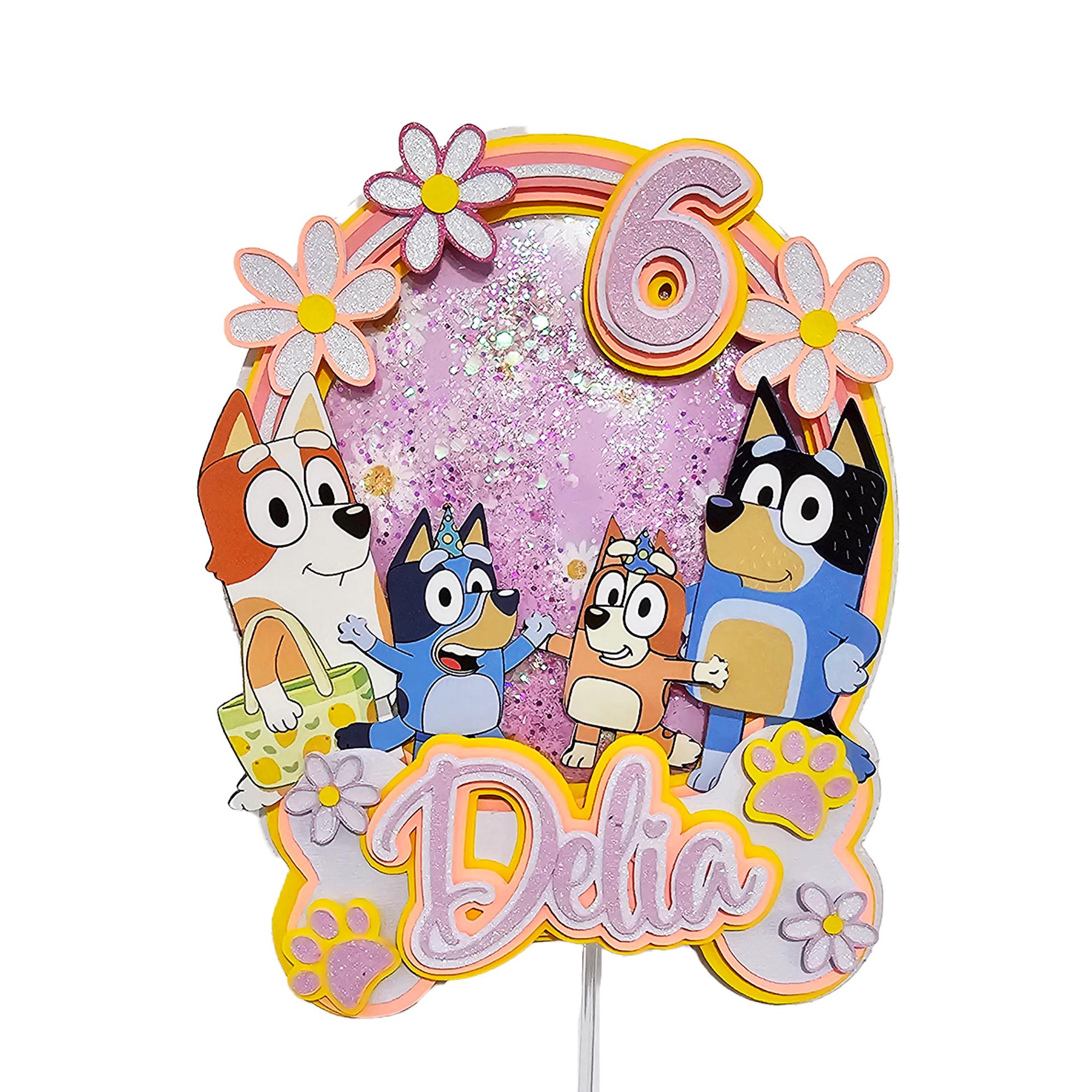 Personalized 3D Glitter Cartoon Cake Toppers for Children's Birthdays ...
