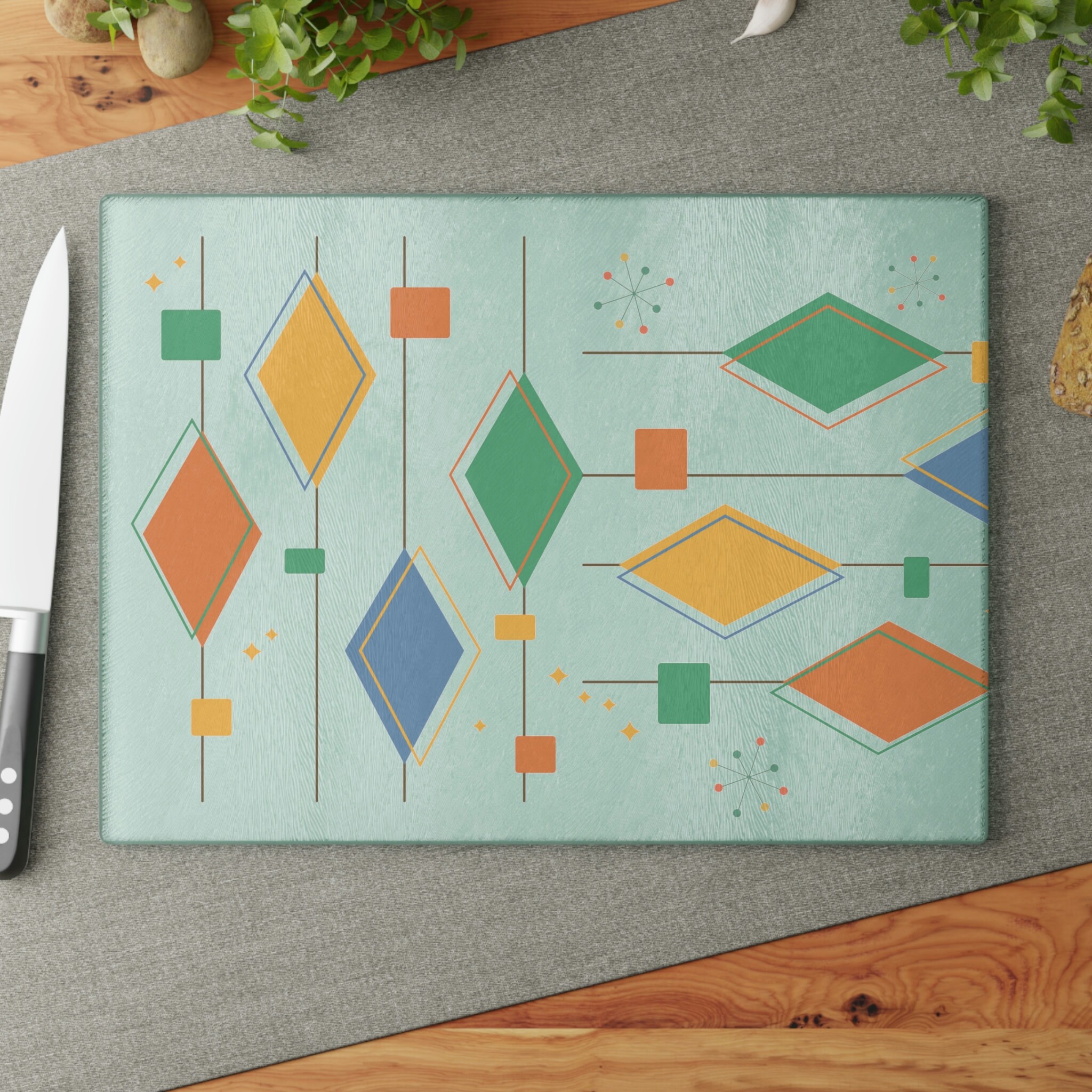 Mid Century Modern Custom Glass Cutting Board. Perfect MCM Decor or MCM ...