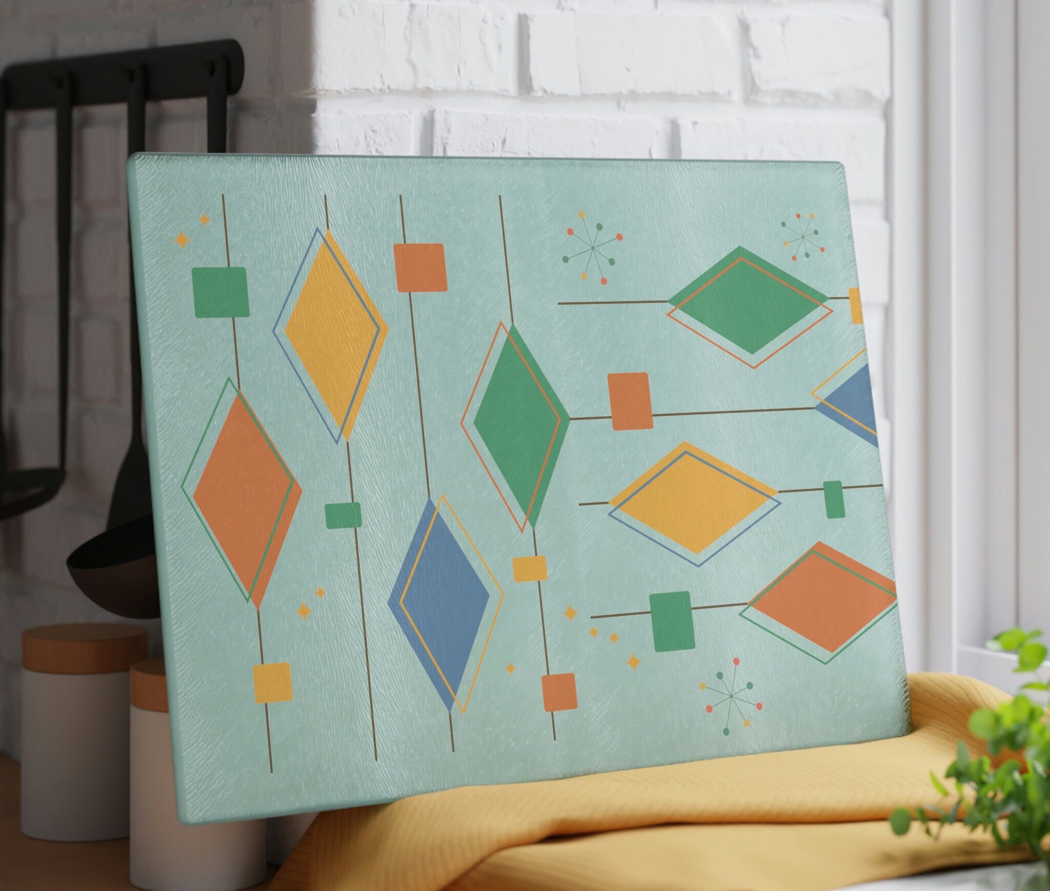 Mid Century Modern Custom Glass Cutting Board. Perfect MCM Decor or MCM ...