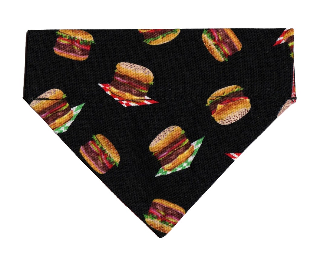 HAMBURGER Puppy Dog Bandana, Teacup Size Bandana, Small Dog Bandana ...