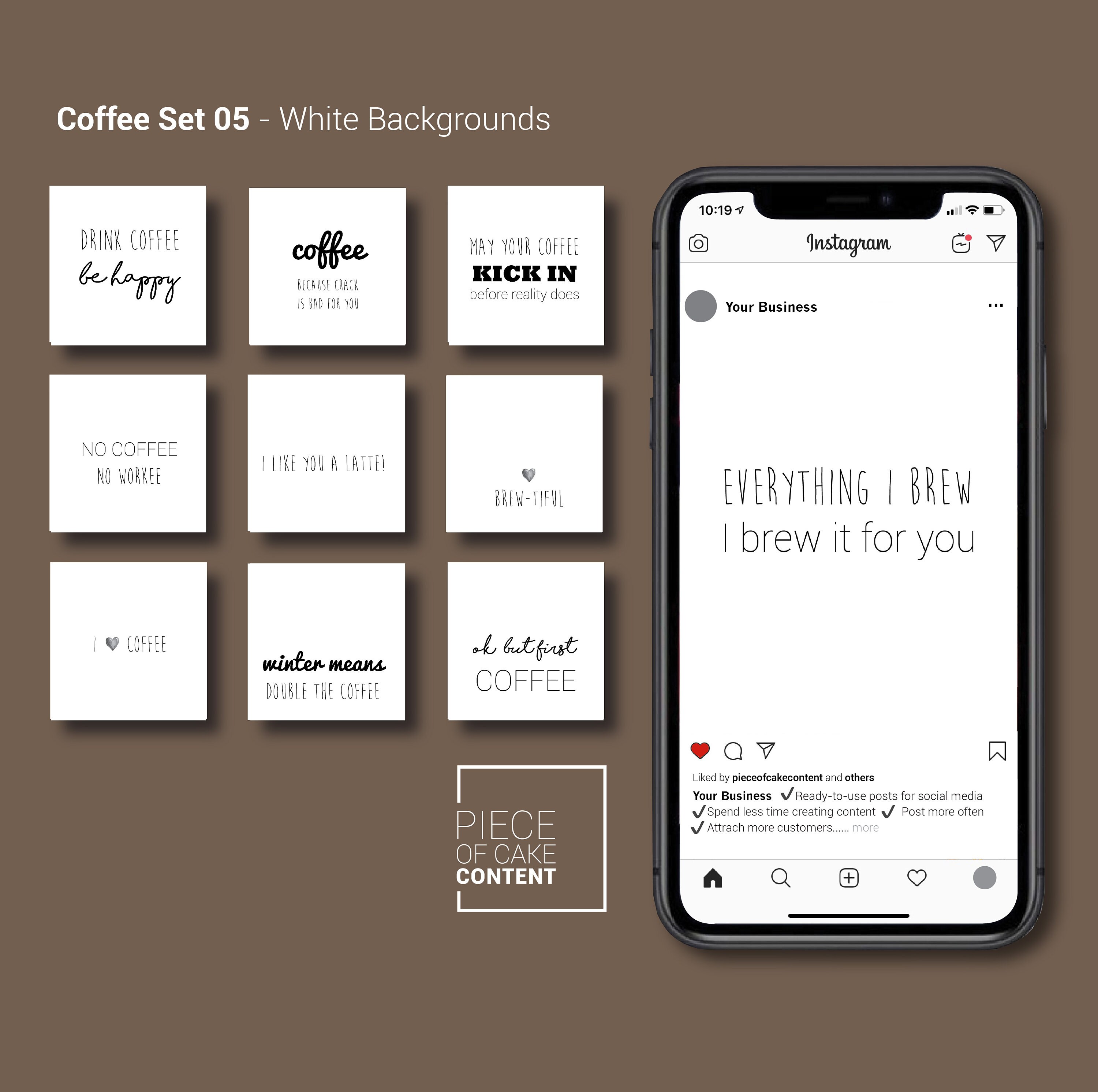 Coffee Quotes Social Media Posts Coffee Download - Etsy