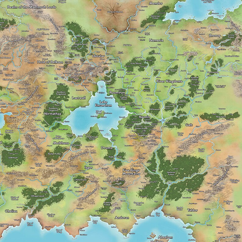 Dungeons & Dragons Inner Sea Region Pathfinder Setting Canvas | Etsy