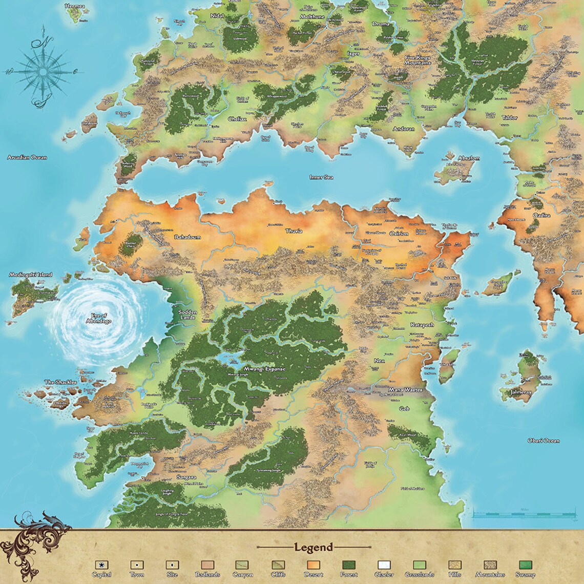 Dungeons & Dragons Inner Sea Region Pathfinder Setting Canvas | Etsy