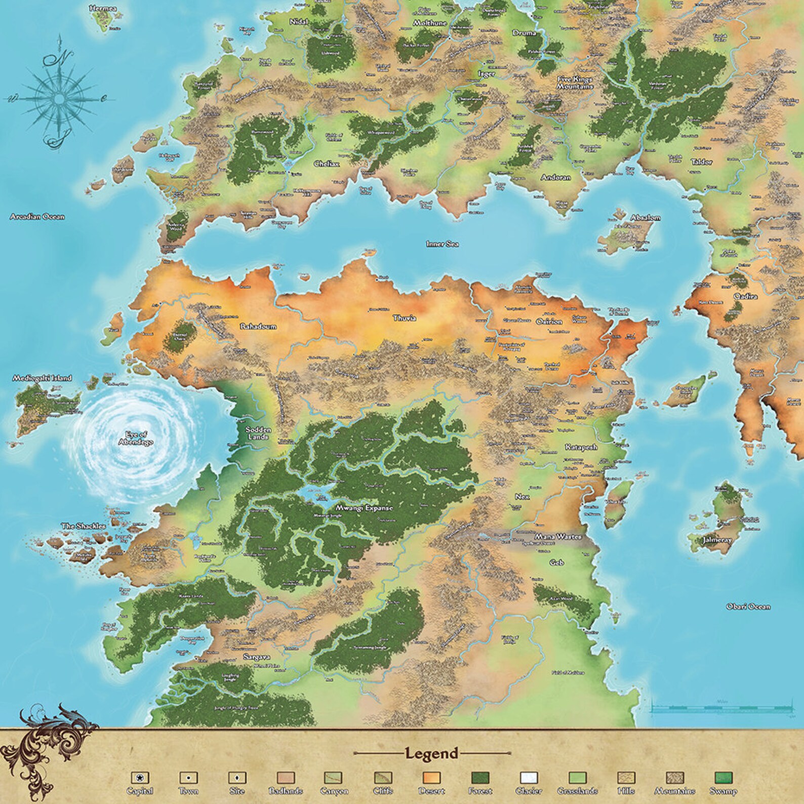 Dungeons & Dragons Inner Sea Region Pathfinder Setting Canvas | Etsy