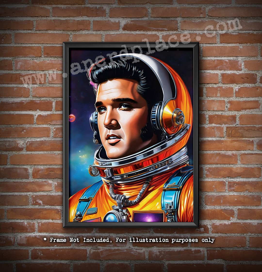 Space Elvis 2 - Print Surreal Art Inspired House Warming Anniversary ...
