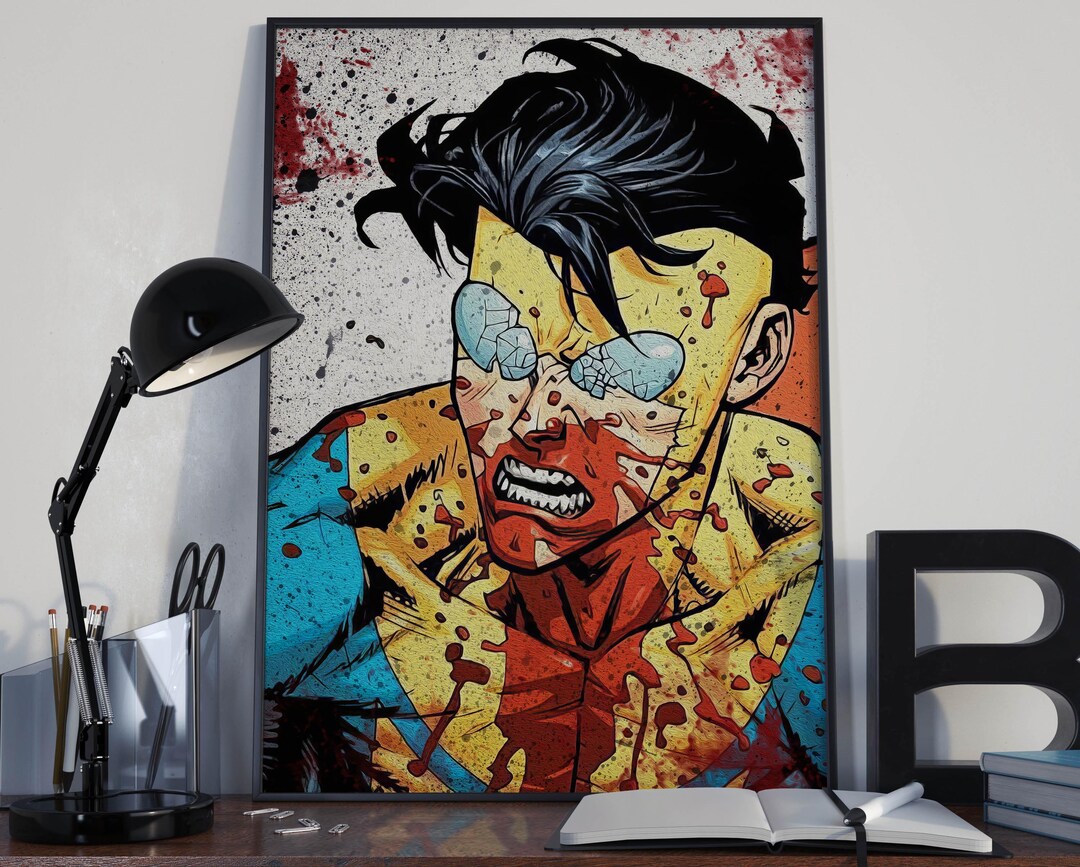Invincible V3 Comic Tribute Painted Art PRINT for Man Cave Comic Book ...