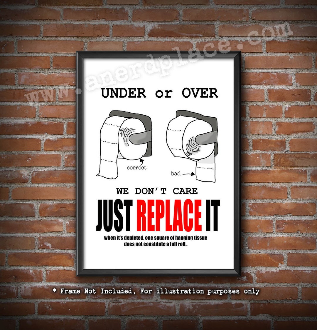 Just Replace It - Toilet Bathroom House Wall Art Print Nerd Geek Humour ...