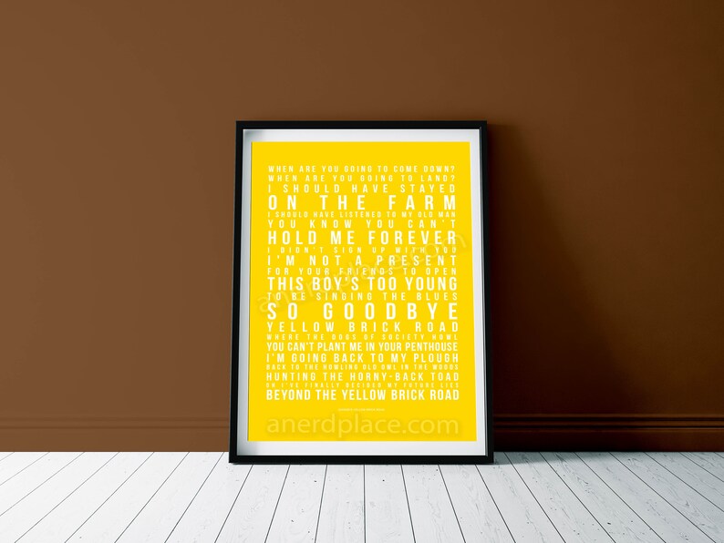 Goodbye Yellow Brick Road Elton John Print Quote Song Lyric Etsy goodbye-yellow-brick-road-elton-john-print-quote-song-lyric-etsy