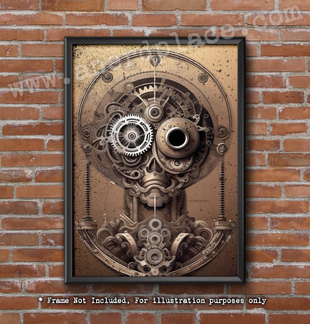 Biomechanical Head 1 - Futuristic Wall Art Print Nerd Geek Surreal ...