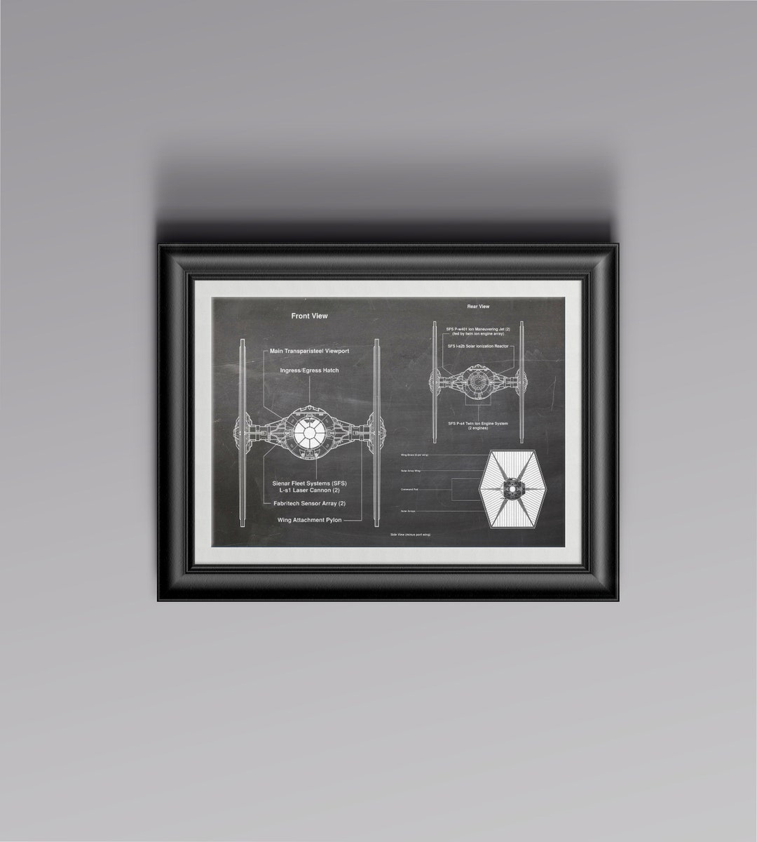Tie Fighter Blue Prints 3 to Choose From Star Wars PRINTED Nerd Man ...