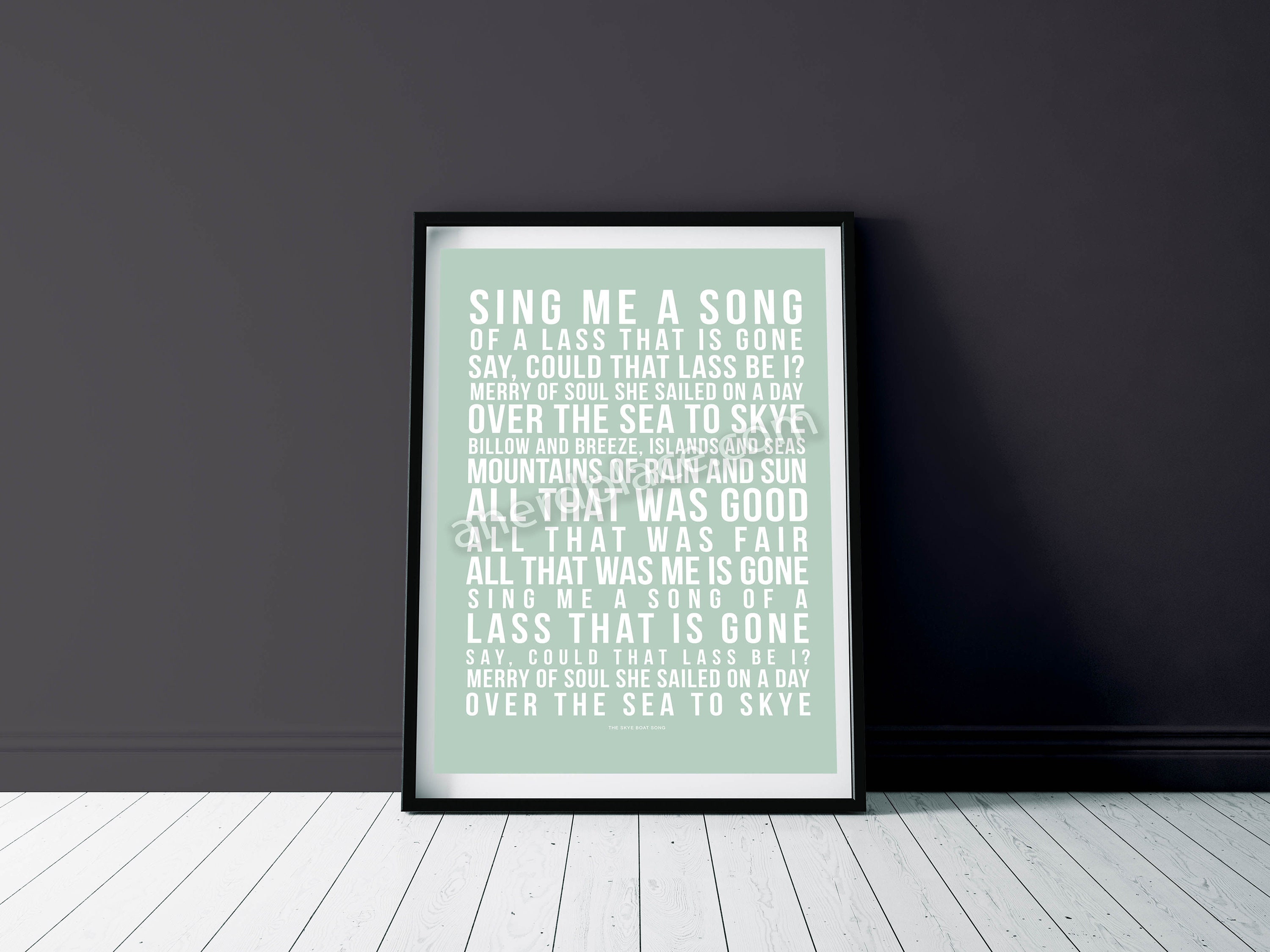 Outlander the Skye Boat Song Print Quote Song Lyric Text Verse ...