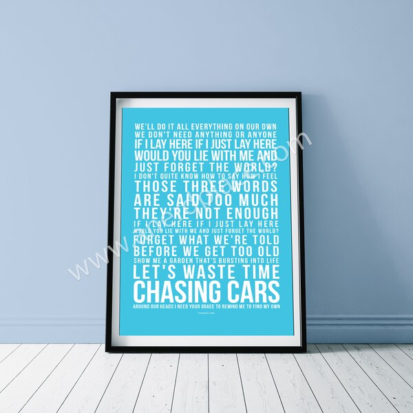Chasing Cars - Etsy