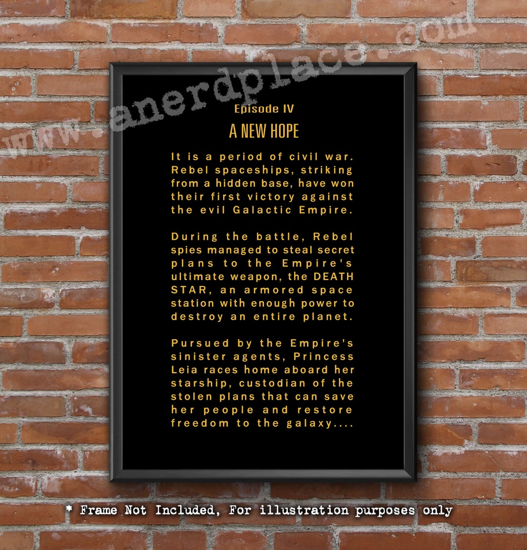 Star Wars Opening Crawl - Episode 4 A New Hope Fan Art Print Geek Man ...