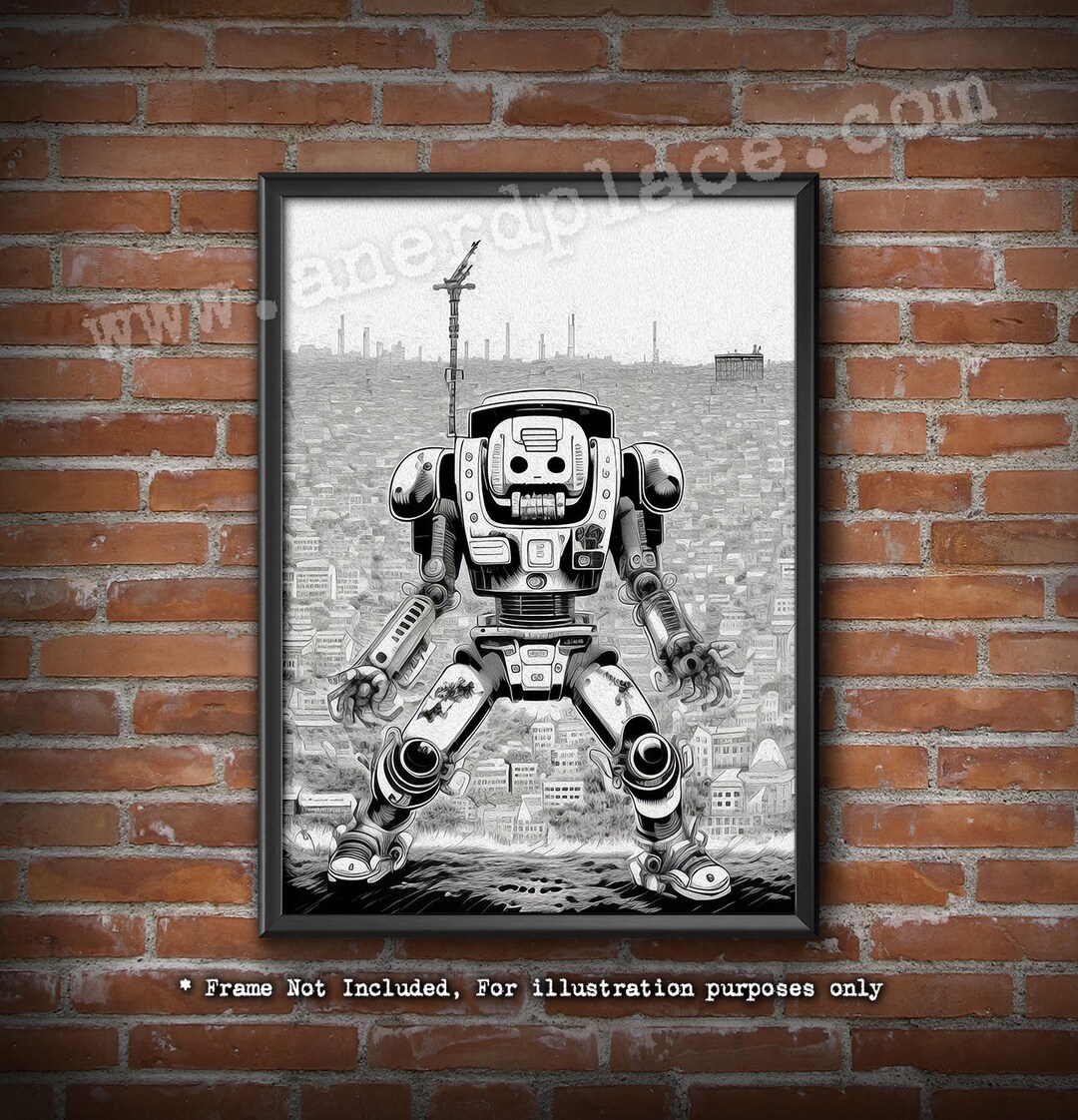 Manga Mashup 1 - Robots Futuristic Wall Art Print Comic Classic Art Inspired House Warming Nerd ...