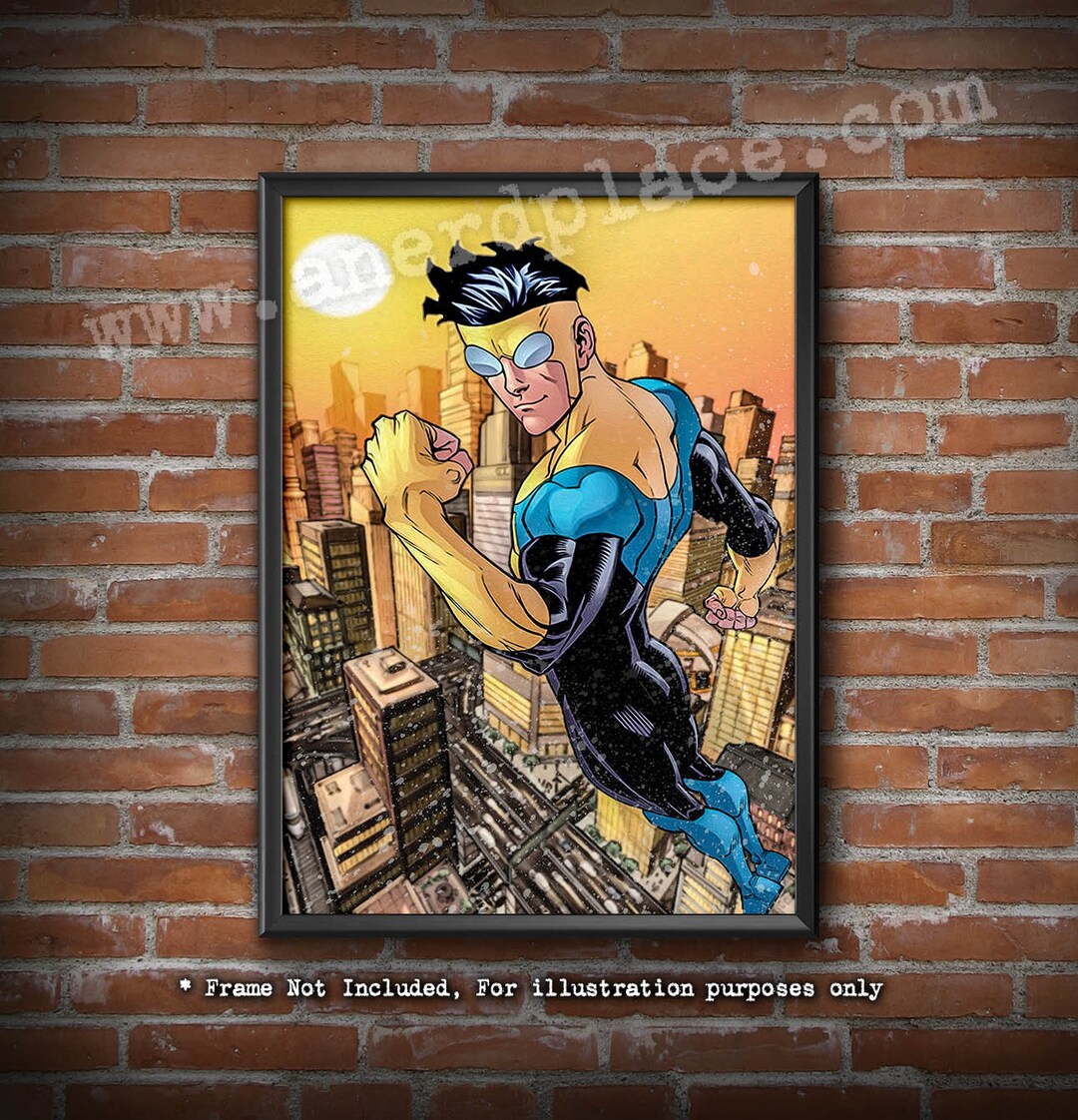 Invincible V2 Comic Tribute Painted Art Print for Man Cave Comic Book ...