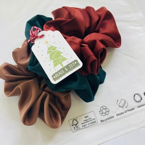 Winter Silk Scrunchie Pack, Christmas Hair Satin Scrunchies, Silk Hair ...